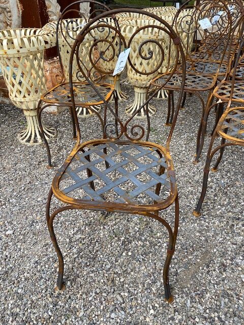 Iron French Chairs with Double Leg Caio Square Seat - RA-MA